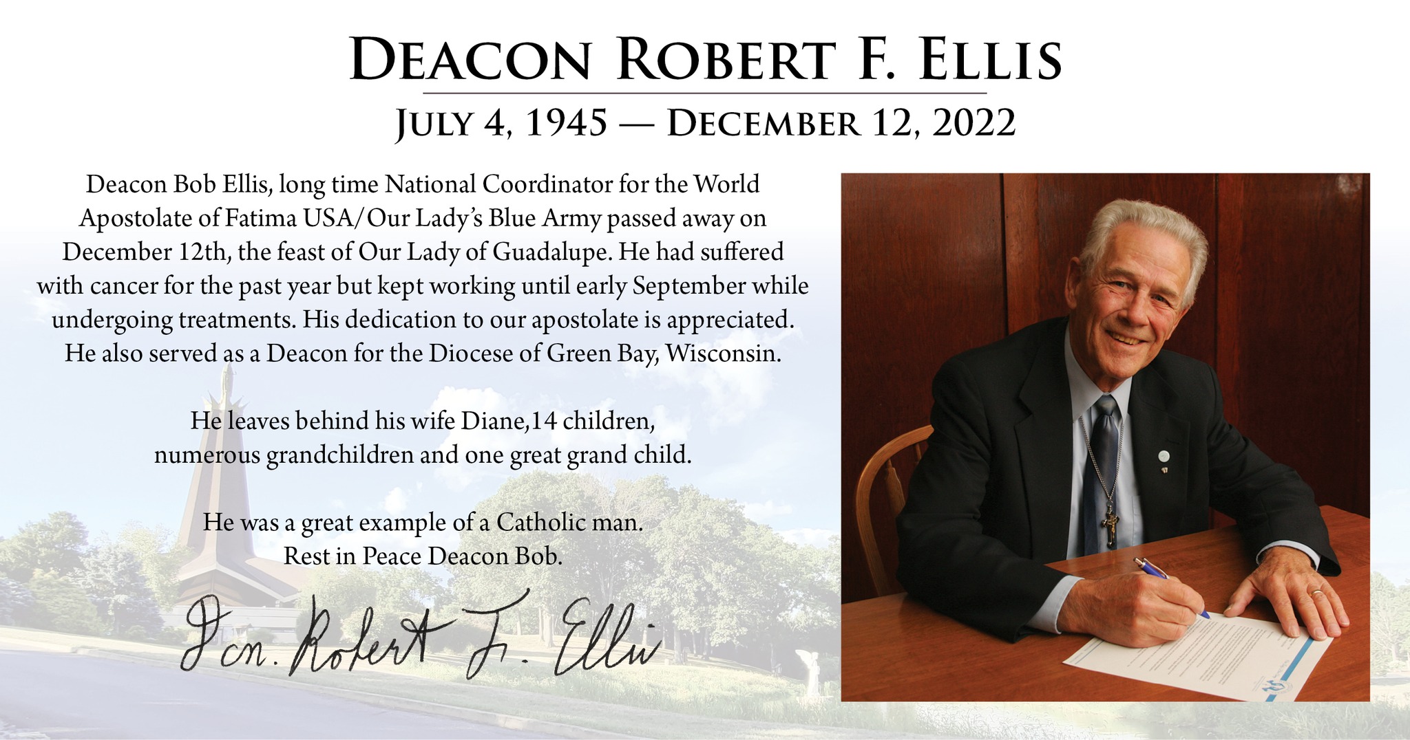 Rest in Peace Deacon Bob Ellis | Kevin J. Symonds